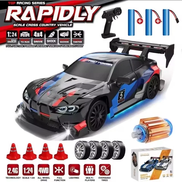RC DRIFT CAR 4WD Remote Control High Speed Racing Vehicle with LED ...