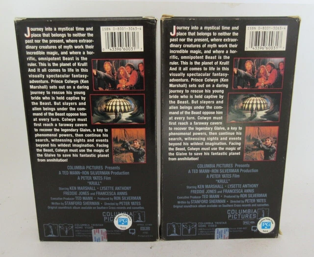 2 OLD VINTAGE Krull VHS Tapes Ken Marshall & Lysette Anthony $23.99 ...
