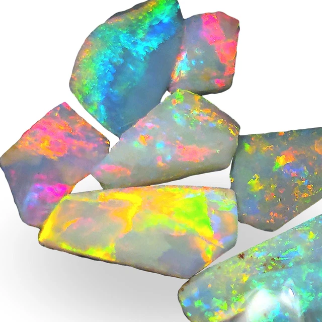 AUSTRALIAN ROUGH LIGHT Crystal Opal 28ct Coober Pedy Stones / Rubs M83 ...
