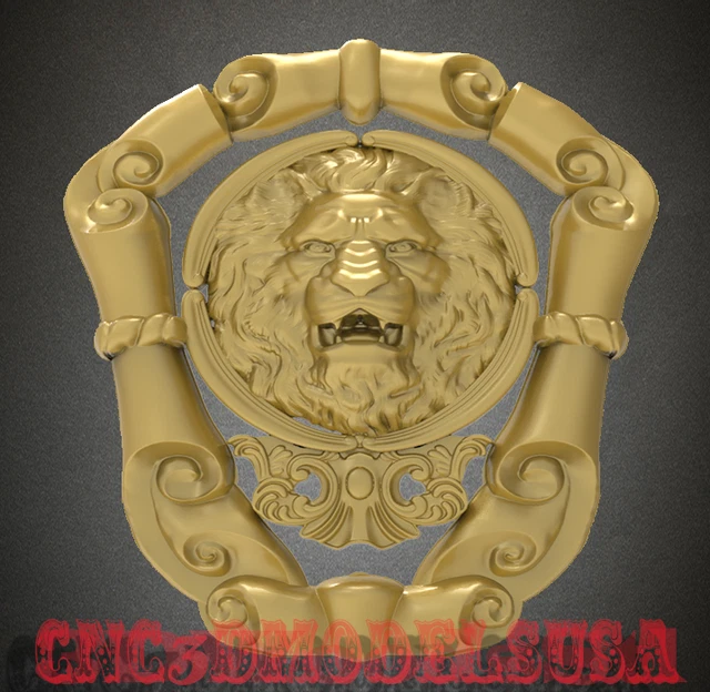 LION KNOCKING DOOR 3d model STL file for cnc router laser & 3d printer £1.25 - PicClick UK