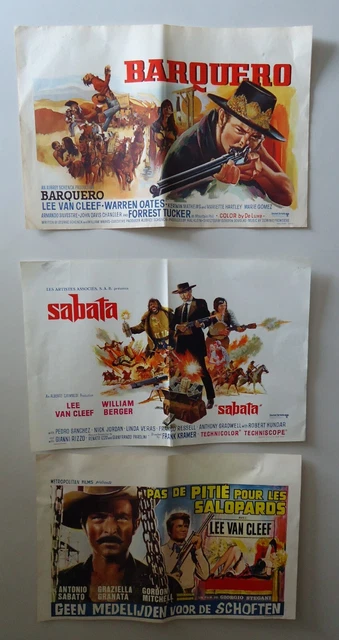 Spaghetti Western Lee Van Cleef B9n 3 Affiches Belges Eur 49 99