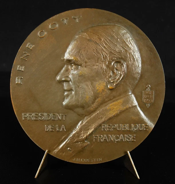 MEDAL RENE COTY 1953 President de La Republic French Hébert-coëffin ...