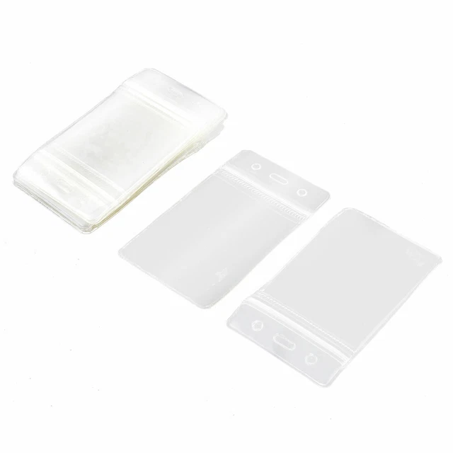 OFFICE MEETING BUSINESS Plastic Vertical ID Card Badge Holder Pouch ...