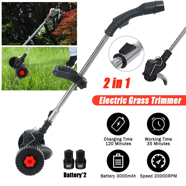 12V CORDLESS STRIMMER Grass Trimmer Cutter Garden Edger Electric Li-Ion Battery EUR 37,77 ...