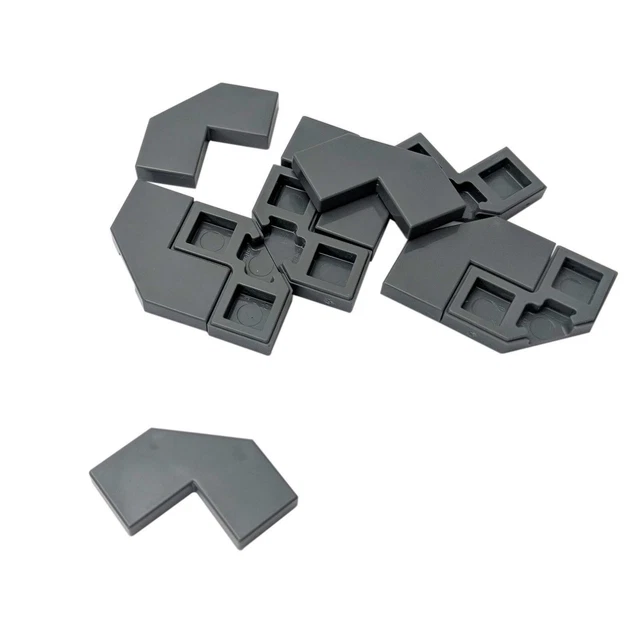10 LEGO TILE, Modified Facet 2 x 2 Corner with Cut Corner Gris-Bleu ...