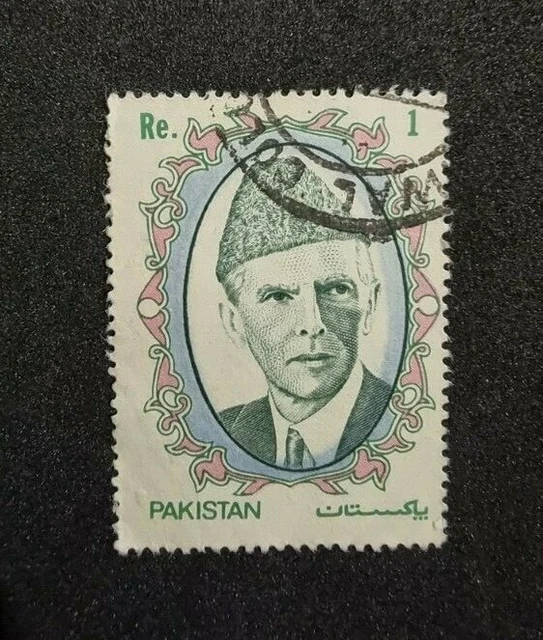 PAKISTAN, QUAID-E-AZAM MUHAMMAD ALI JINNAH 1Rs POSTAGE STAMP, RARE 1989 ...