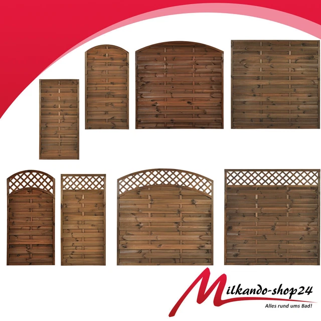 GARTENZAUN SICHTSCHUTZ HOLZ Zaun Palisade Lamellenzaun 180-150-90 cm Zaunelement EUR 129,89 ...
