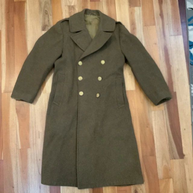 38R WW2 WWII US Army Trench Coat Overcoat Heavy Wool OD Green 1942 £117 ...