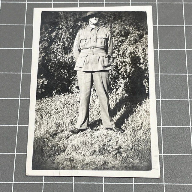 ORIGINAL PHOTO POSTCARD WAR AIF ANZAC WW2 Aus Slouch Soldier Military ...