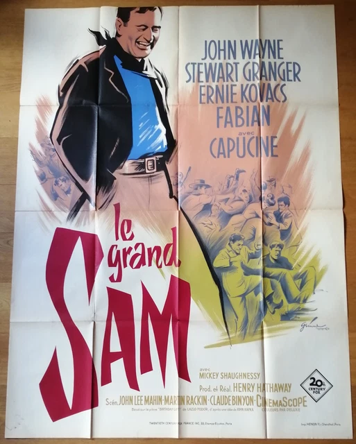 GRAND SAM JOHN wayne affiche cinema originale 160x120 western EUR 50,00 ...