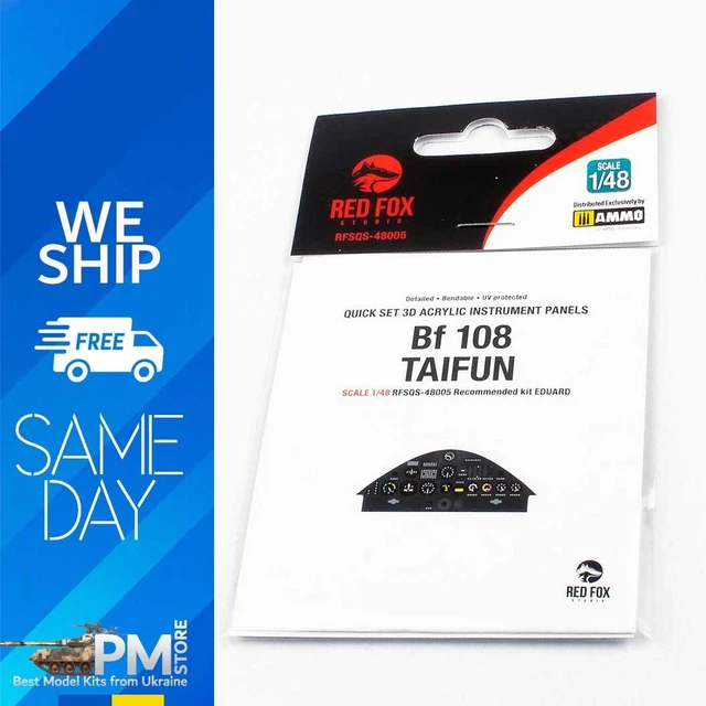 RED FOX QS-48005 1/48 Messerschmitt Bf 108 Taifun 3D Acrylic Instrument ...