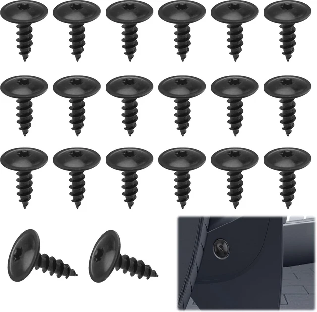 20PCS BLACK SELF Tapping Screws Metal Small Screw Bolt Retainer for ...