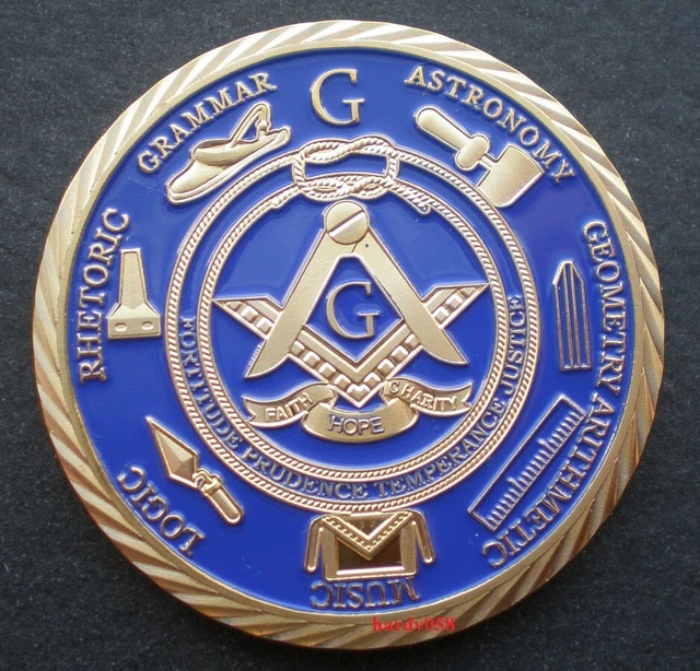 FREEMASONS MASONIC GOLD Plated Colored coin 1 oz - UNDER FATHERHOOD OF ...