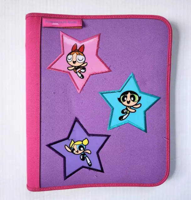 Vintage Powerpuff Girls Zipper Binder Cartoon Network Blossom Buttercup