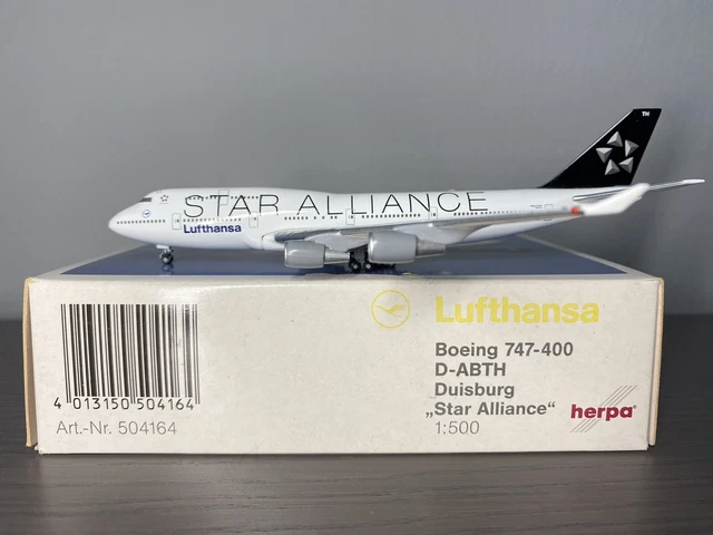 HERPA WINGS 1:500 Lufthansa STAR ALLIANCE Boeing 747-400 D-ABTH "Duisburg" EUR 32,95 - PicClick DE