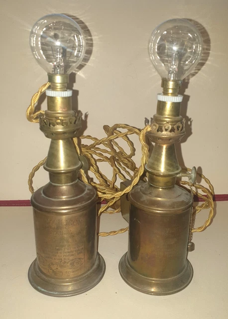 PAIRE DE DEUX Lampes Pigeon Montées En Lampes Electriques - Elles Fonctionnent EUR 30,00 ...