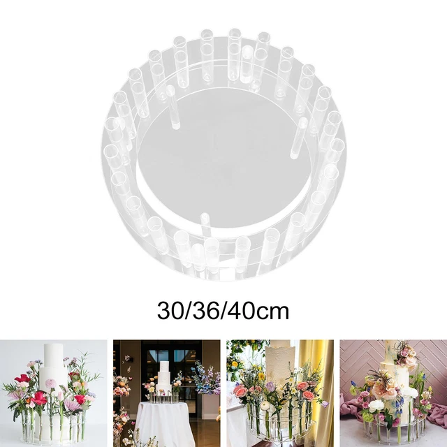 ACRYLIC FILLABLE CAKE Stand Clear Cake Riser, Backdrop Column, Floral ...