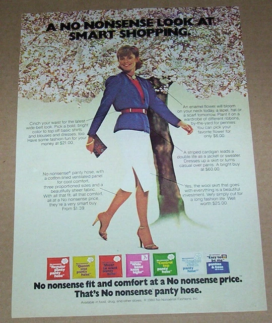 1980 PRINT AD -No Nonsense Pantyhose lady fashion panty hose hosiery ...