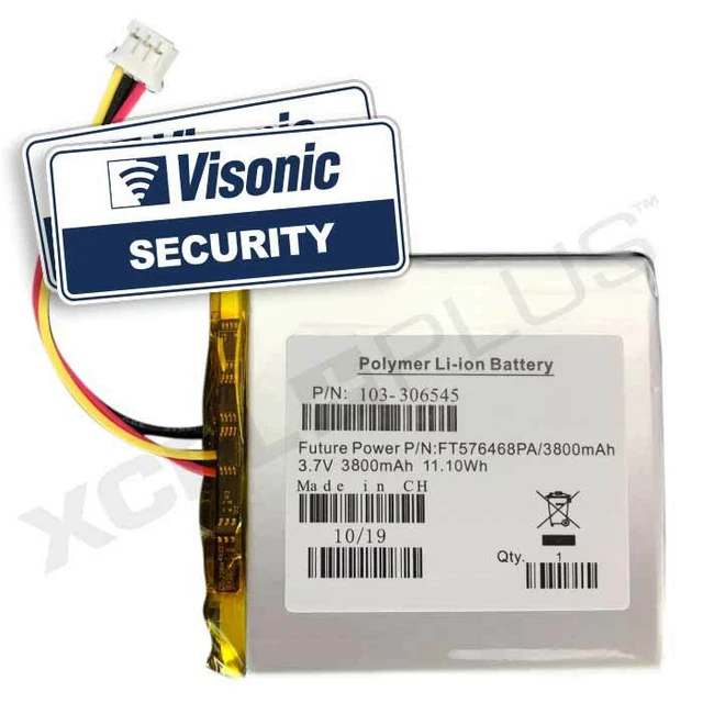 VISONIC POWERMASTER PG2 360/360R Control Panel Battery P/N 103-306545/ ...