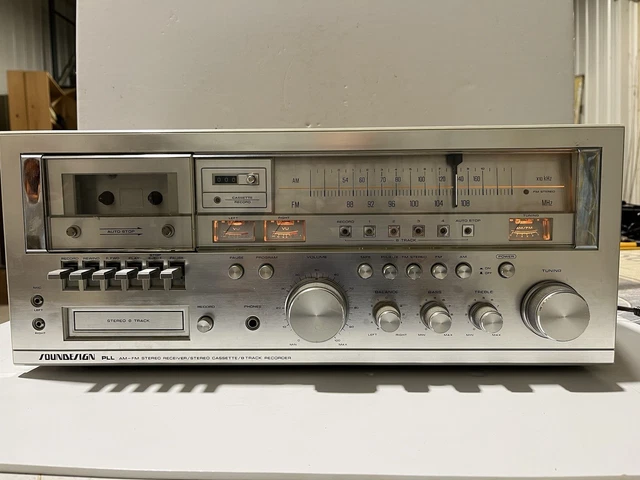 VINTAGE SOUNDESIGN PLL Model 5928 AM-FM Stereo Receiver Cassette/ 8 ...