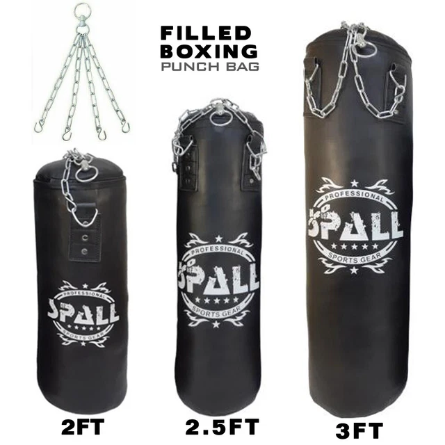 3FT, 2.5FT, 2FT Filled Heavy kick Boxing Punch Bag Hanging Training MMA ...