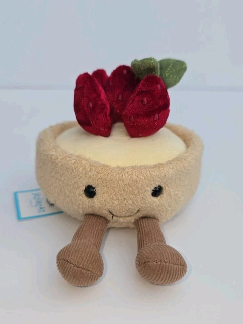 JELLYCAT AMUSEABLES STRAWBERRY Tart Plush Soft Toy BNWT Cute Dessert ...