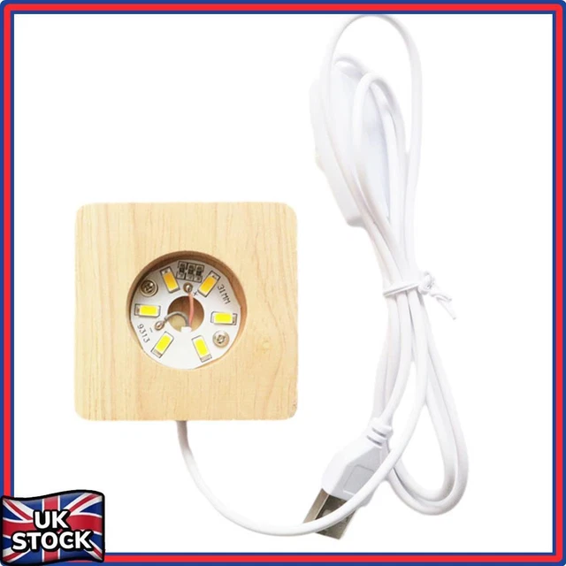 8CM WOODEN LIGHT Up Base Illuminated Display Base Warm Light for Home ...