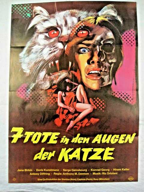 7 SIEBE TOTE in den Augen der Katze - Filmplakat - Jane Birkin Serge Gainsbourg EUR 17,00 ...