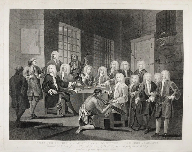 HOUSE OF COMMONS Trial Thomas Bambridge Etching Etching William Hogarth ...