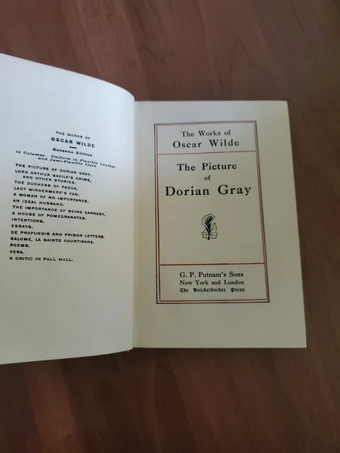 THE PICTURE OF Dorian Gray Works of Oscar Wilde Putnam Knickerbocker ...