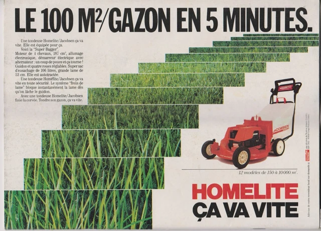 1985 LA TONDEUSE HOMELITE/JACOBSEN ADVERTISING, Super Bagger £2.41 ...
