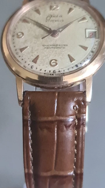 MENS VINTAGE GOLD Plated ONSA 21 Rubis Incabloc Swiss Made Mechanical ...