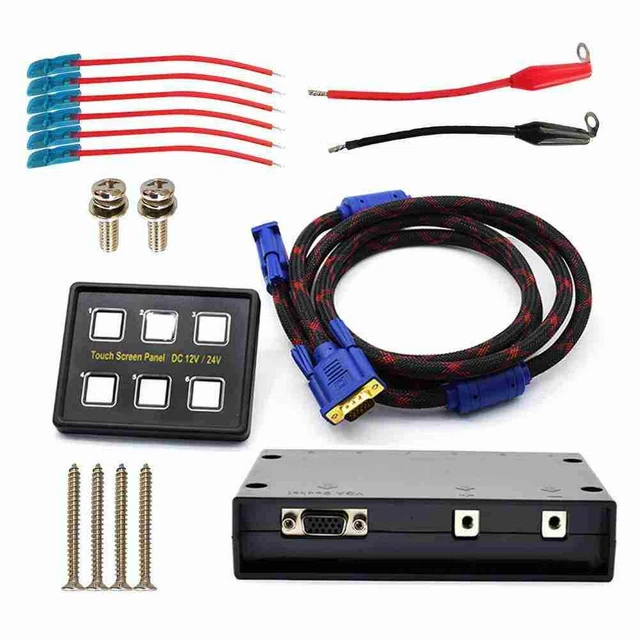 6 GANG LED Screen Switch Panel Control Box for Car Marine Boat Supply ...