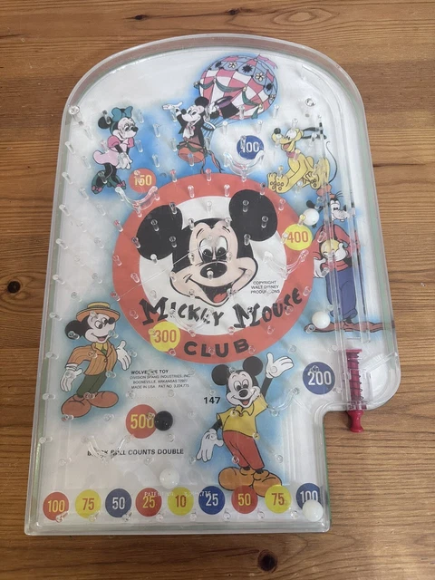 VINTAGE DISNEY'S Mickey Mouse Club Pinball Game (Wolverine Toy) $13.00 ...