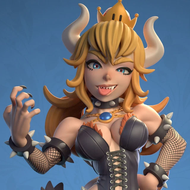 Bowsette Super Mario Bros Sexy Pinup Sammelstück Dinamuuu3d