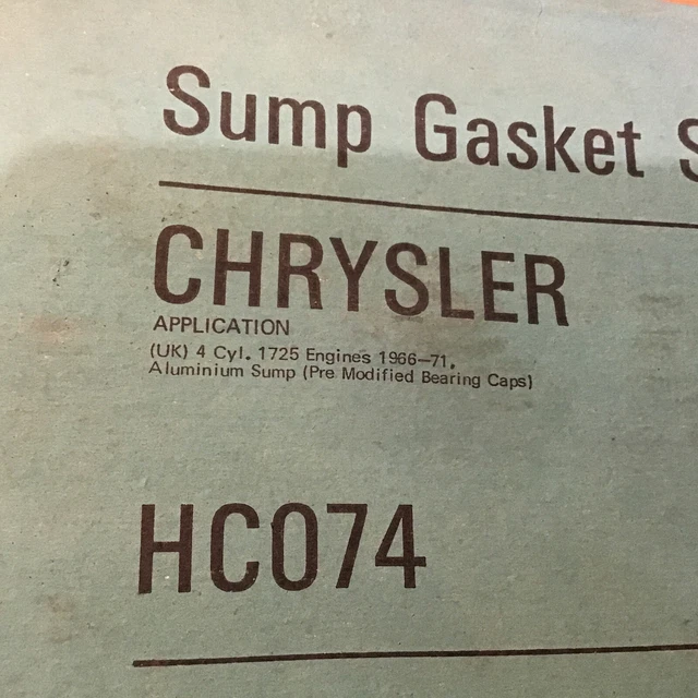 SUNBEAM ALPINE , Rapier 1725cc Sump Set for Alluminium Sumps Pre 1971 ,H120 £17.22 - PicClick UK