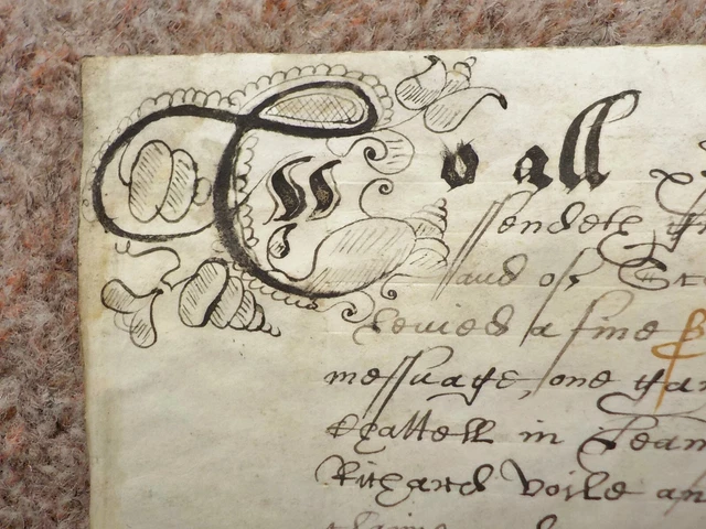 1623 KINGSBURY WARWICKSHIRE 17th century Vellum Deed Document ...