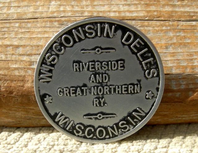OLD WISCONSIN DELLS, WI "RIVERSIDE & GREAT NORTHERN RAILWAY" RAILROAD ...