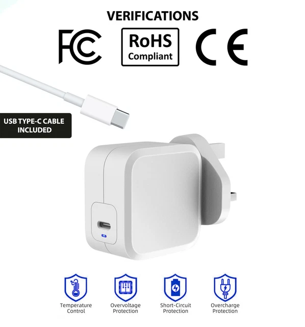GOOGLE PIXEL 8 and Pixel 8 Pro USB-C Type Fast Charger 45W Power ...