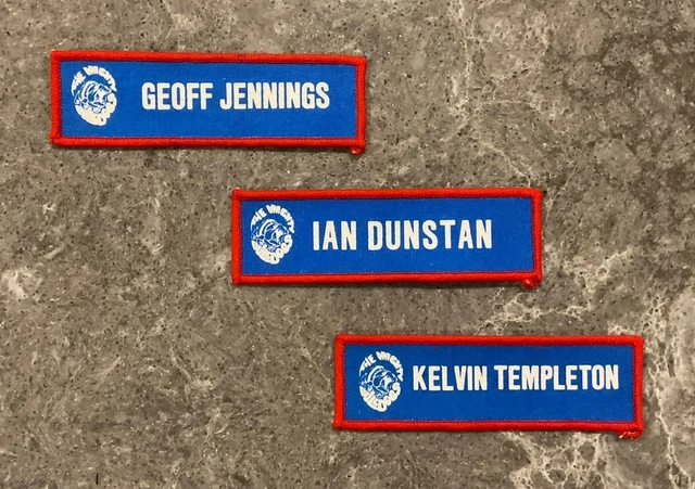 FOOTSCRAY BULLDOGS FOOTBALL Club VFL Duffle Coat Name Tag / Patch x 3 ...