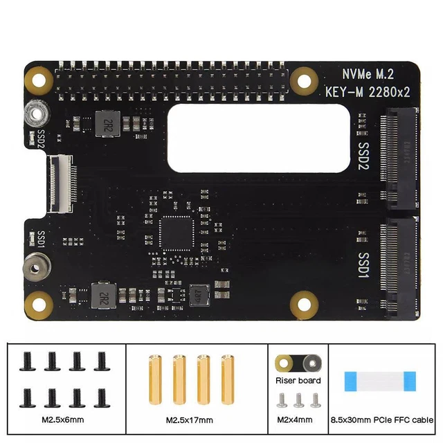 HARD DRIVE EXPANSION Board For Raspberry Pi 5 Dual Hard Drive SSD H7Z4 ...