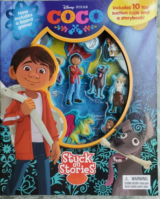 DISNEY PIXAR COCO Stuck on Stories 10 Character Suction Cups Board Game ...