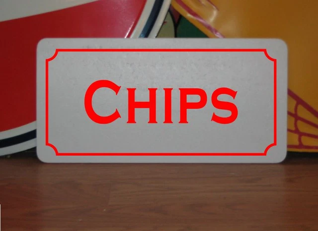 CHIPS METAL SIGNS 6"x12" Food & Beverage Retro Vintage Design ...