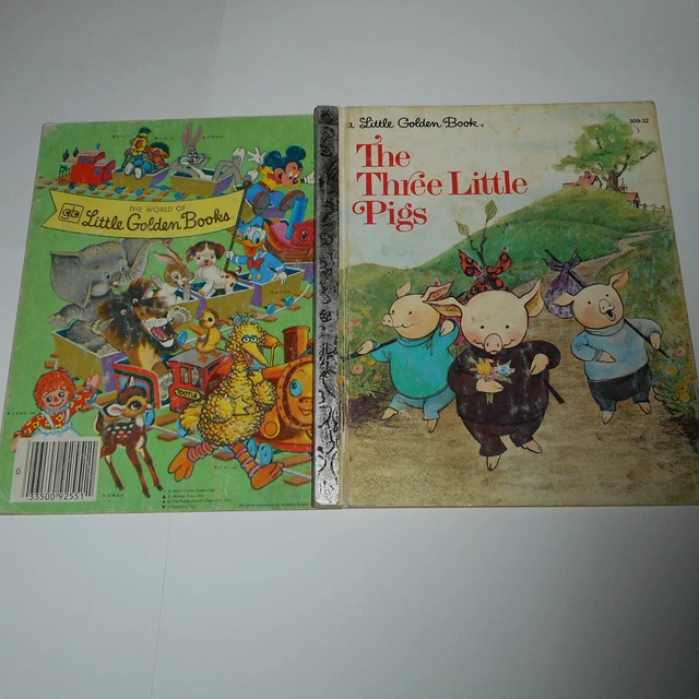 LITTLE GOLDEN BOOK THE THREE LITTLE PIGS older cover ROFry 309-32 1982 ...