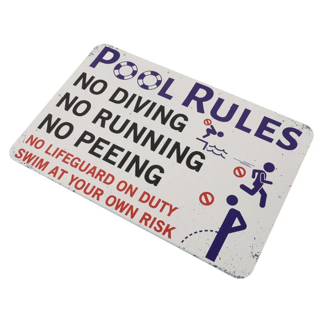 POOL DECORATIONS OUTDOOR Water Park Safety Poster Funny Signs £11.18 ...