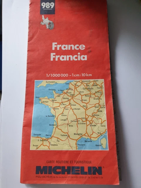 ANCIENNE CARTE ROUTIERE Michelin De 1994 France N° 989 Avec Routes ...