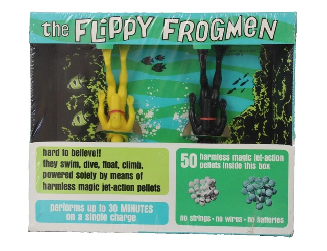VINTAGE PLACO FLIPPY Frogman Frogmen Diving Toy with Pellets New Sealed ...