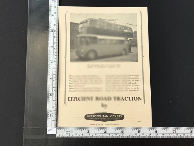 METROPOLITAN - VICKERS Manchester trolleybus 1956 press cutting £3.95 ...