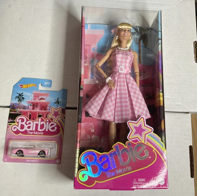 Barbie The Movie Doll Margot Robbie Collectible Wearing Pink And Gingham Dress Lot Eur 3753