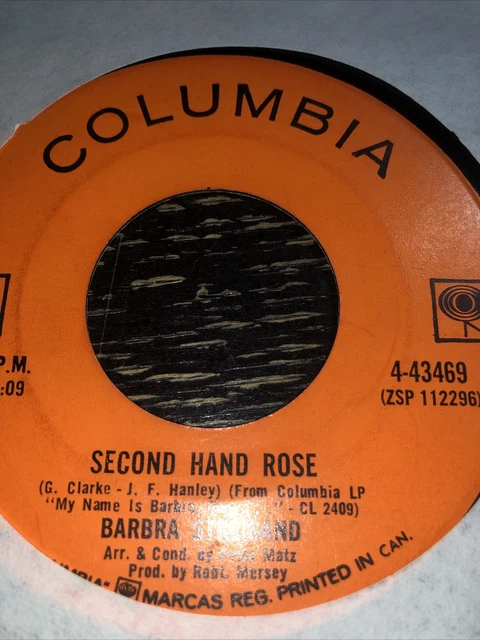 BARBRA STREISAND COLUMBIA records second hand Rose 45 RPM vinyl single ...